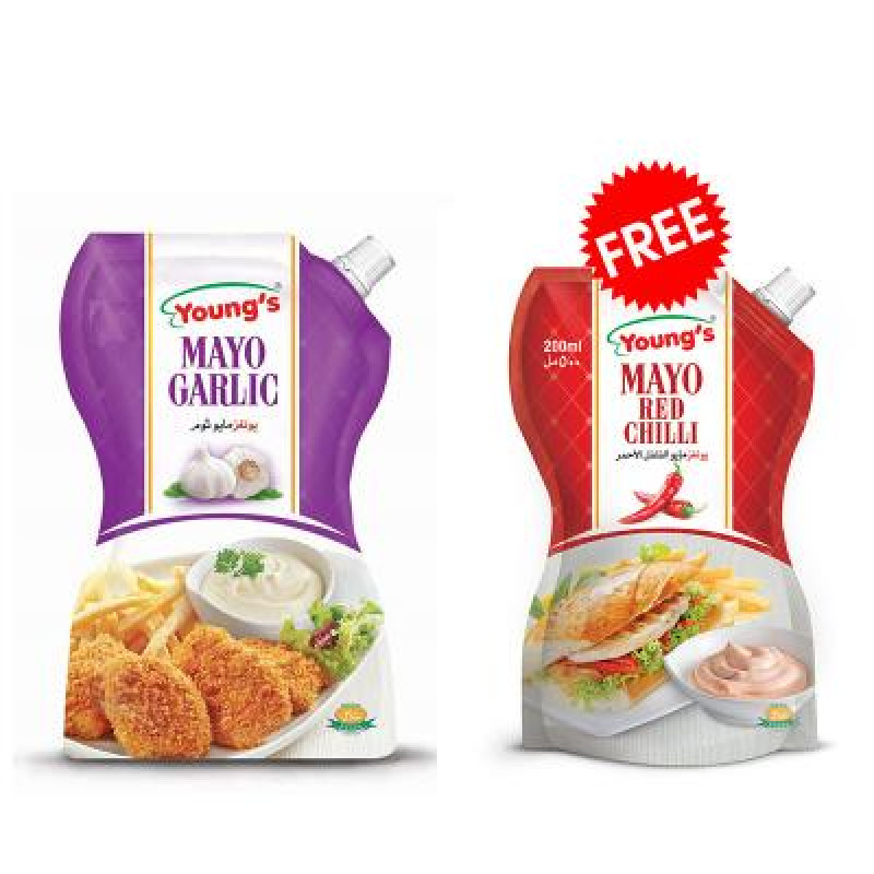 Buy Youngs French Mayo Garlic (500gm) & Get Mayonnaise Mayo Chup (200ml ...